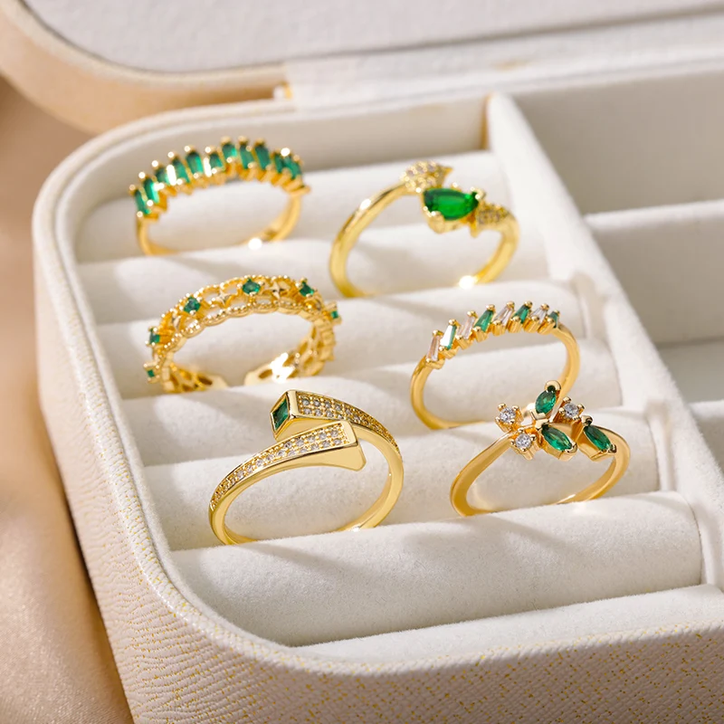 Anillo-abierto-geom-trico-verde-de-circ-n-rom-ntico-para-mujer-anillos ...