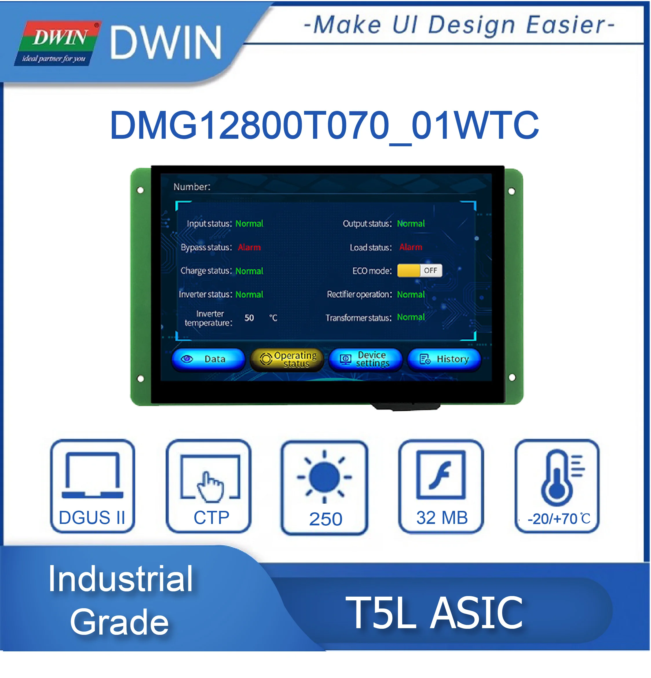 DWIN-7-Inch-1280-800-Industrial-Grade-HMI-Display-Arduino-PLC-Touch ...
