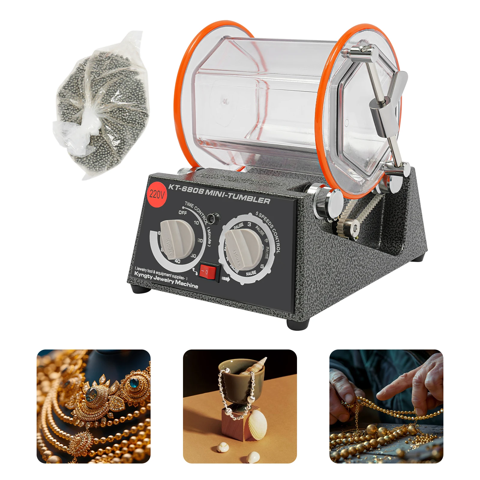 3KG Jewelry Polisher Rotary Tumbler Jewelry Polishing Machine W/Timer ...