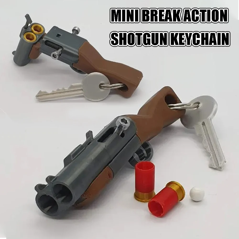 Mini Break Action Shotgun Toy Keychain Backpack Pendant Can Fire Small ...