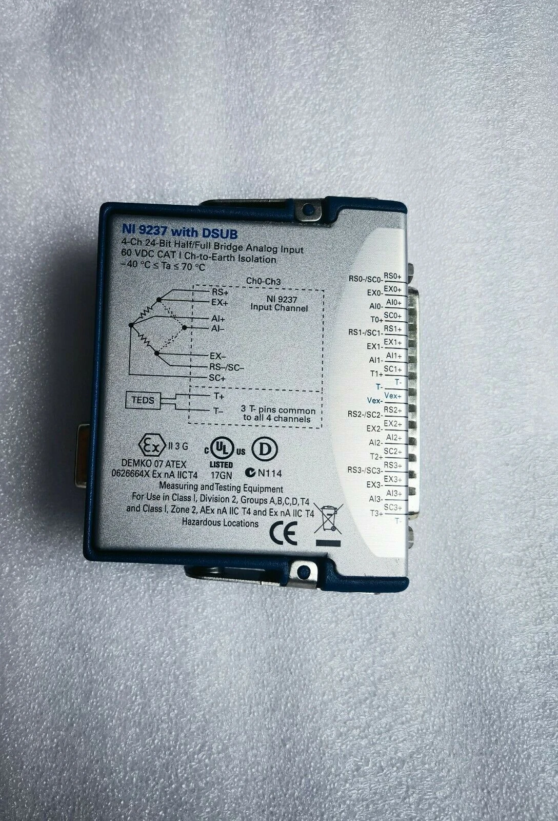 NI 9237 NI 9237 cDAQ Strain / Bridge Input Module, D Sub, Free Shipping ...