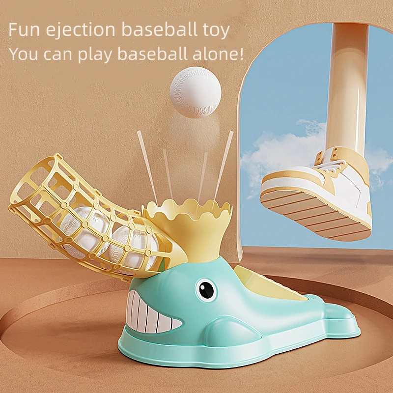 Kids Sports Baseball Toy Launcher Set Automatic Baseball Launcher ...