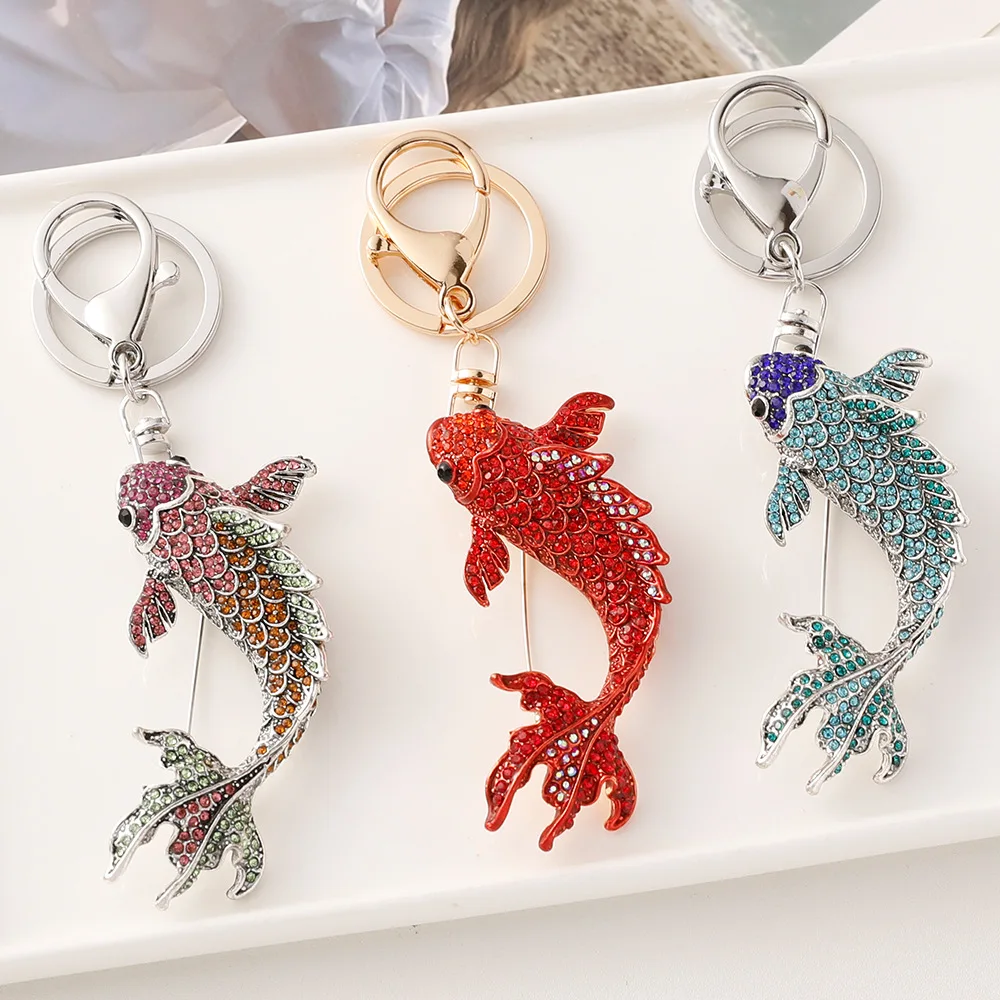 Hot-fish-Keychain-animal-Koi-carp-fish-Pendant-Keyring-for-Women-Men ...