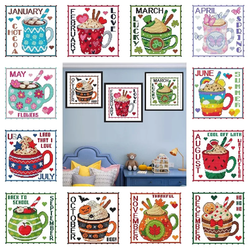 Months-Dessert-Cup-5D-Diamond-Painting-by-Number-Kits-Full-Drill ...