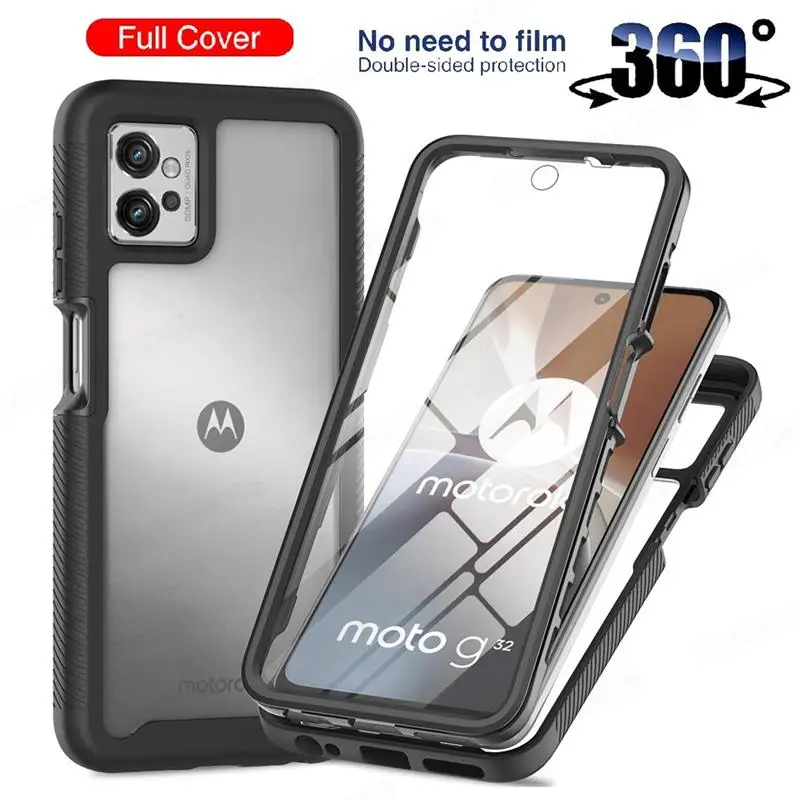 Caso-de-prote-o-transparente-dupla-face-para-moto-g31-g41-g51-g71-g200 ...