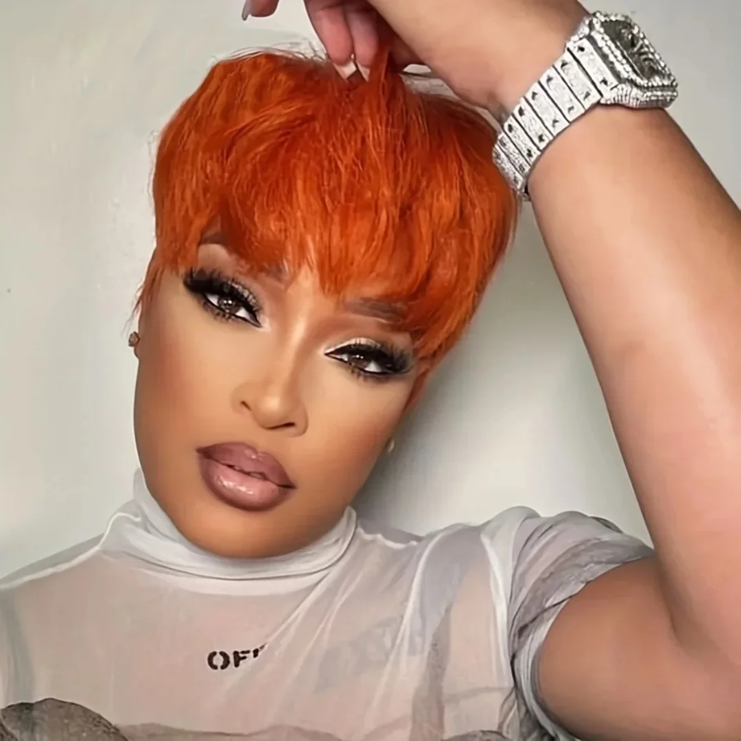 Ginger-Color-Short-Peruvian-Hair-Wig-with-Bangs-Orange-Color-full ...