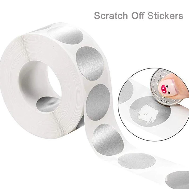 300Pc-Roll-2-6CM-Round-Per-Wad-Silver-Scratch-Off-Stickers-Labels ...