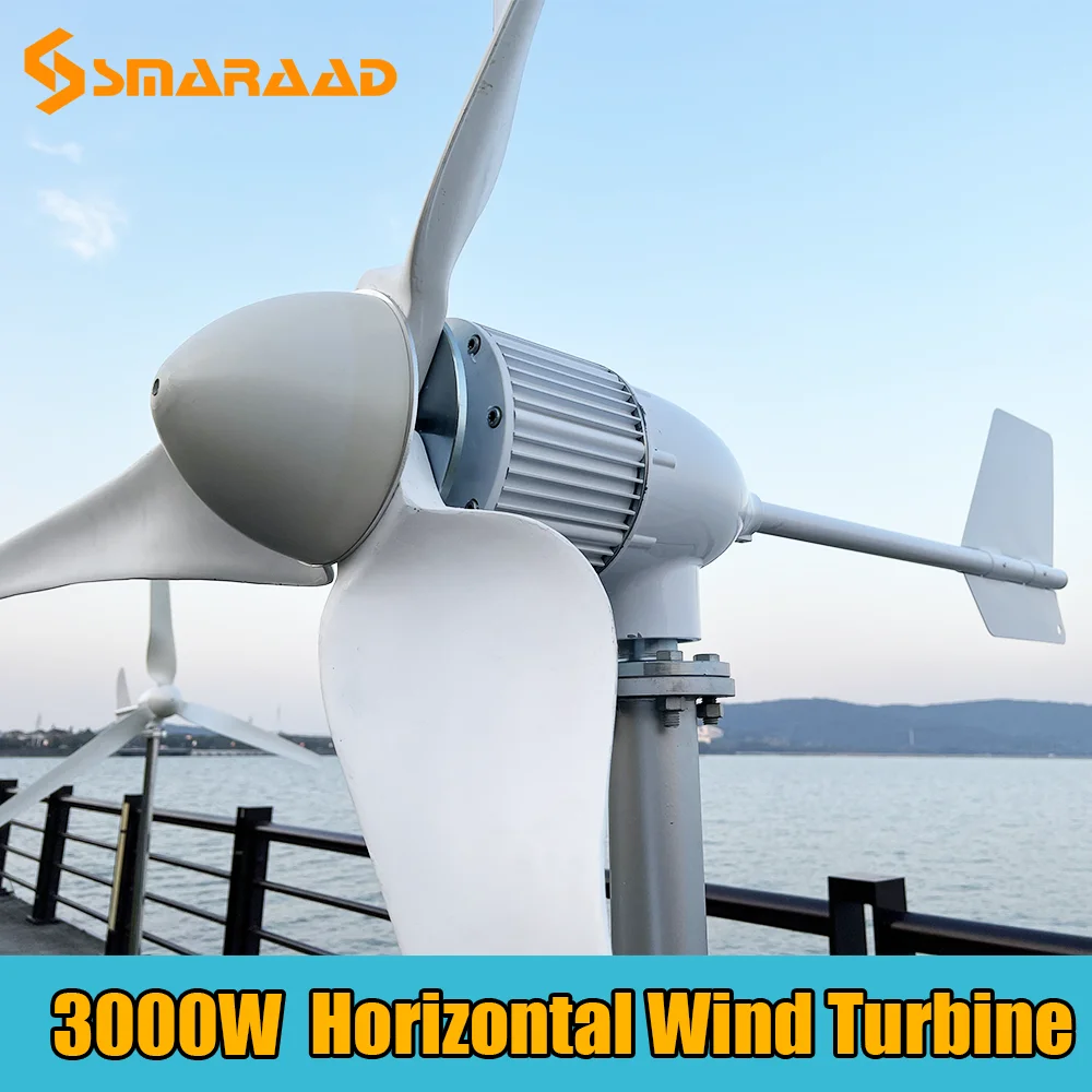 3000W-24V-48V-96V-3-Blades-Horizontal-Wind-Turbine-Generator-Windmill ...