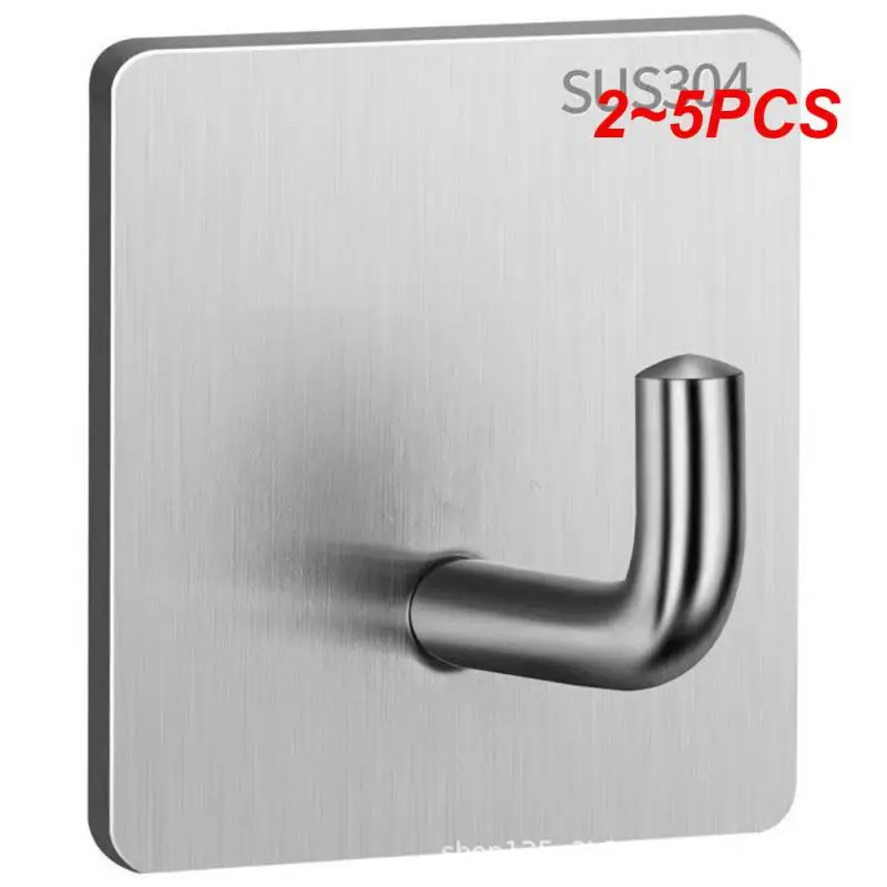 2-5PCS-Stainless-Steel-Wall-Hook-Non-perforated-Strong-Load-bearing ...