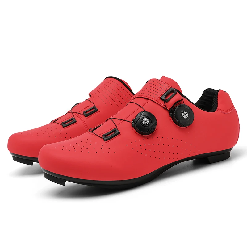 Quick Lacing Mens Big Size 45 46 47 Riding Bicycle Shoes Black Red ...