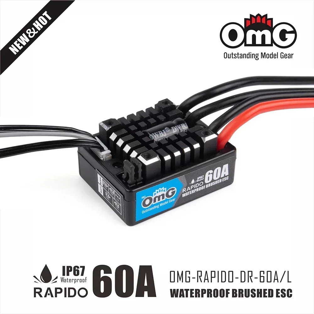 OMG-RAPIDO-60A-Waterproof-IP67-Brushed-ESC-for-1-10-RC-Model-Touring ...