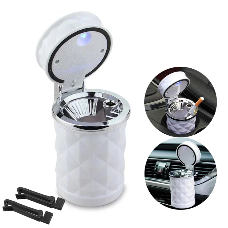 Car Cigarette Ashtray Cup With Lid With LED Light Portable Detachable ...