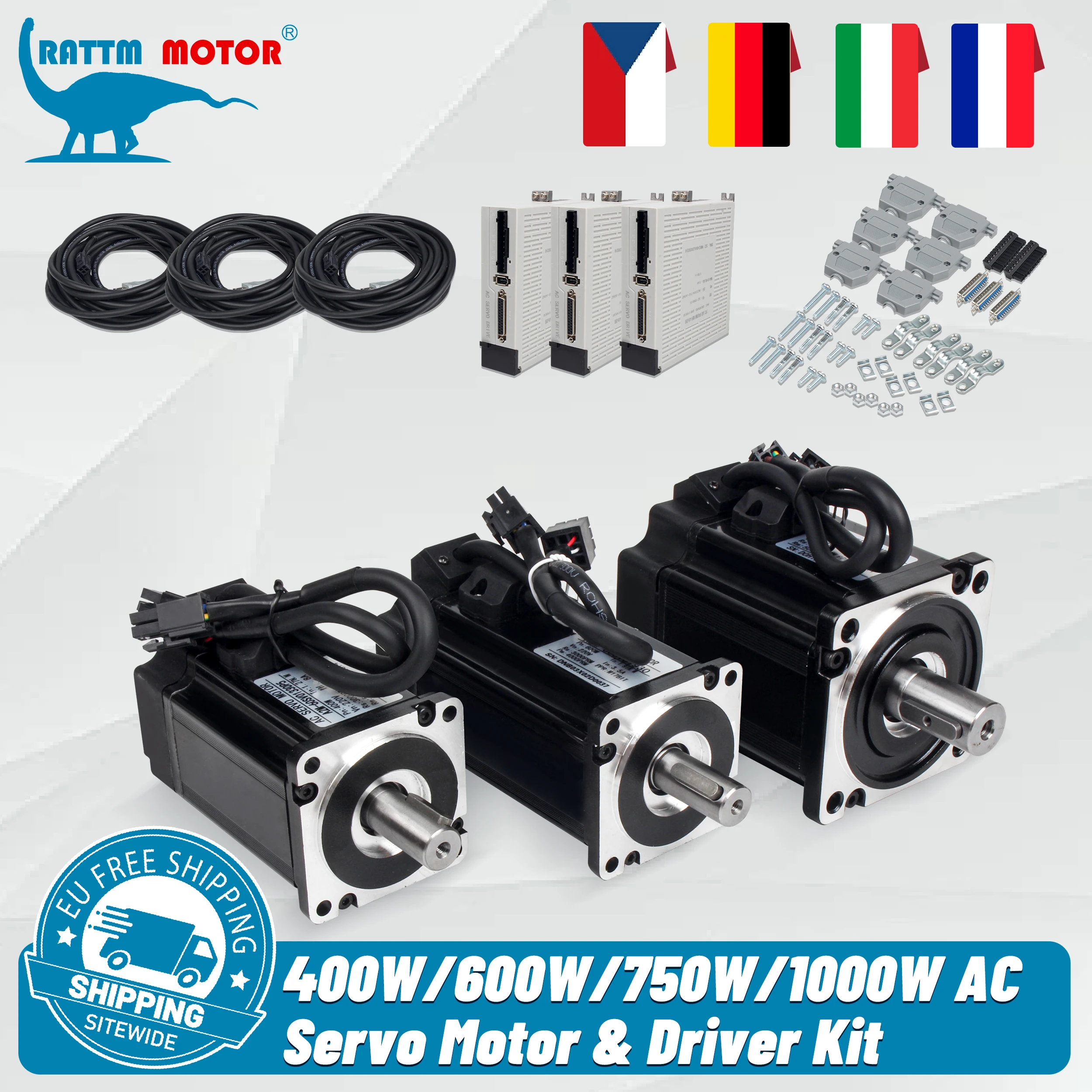 【EU Store】AST 400w 600w 750w 1kw 220V AC Servo Motor Kit With Brake And ...