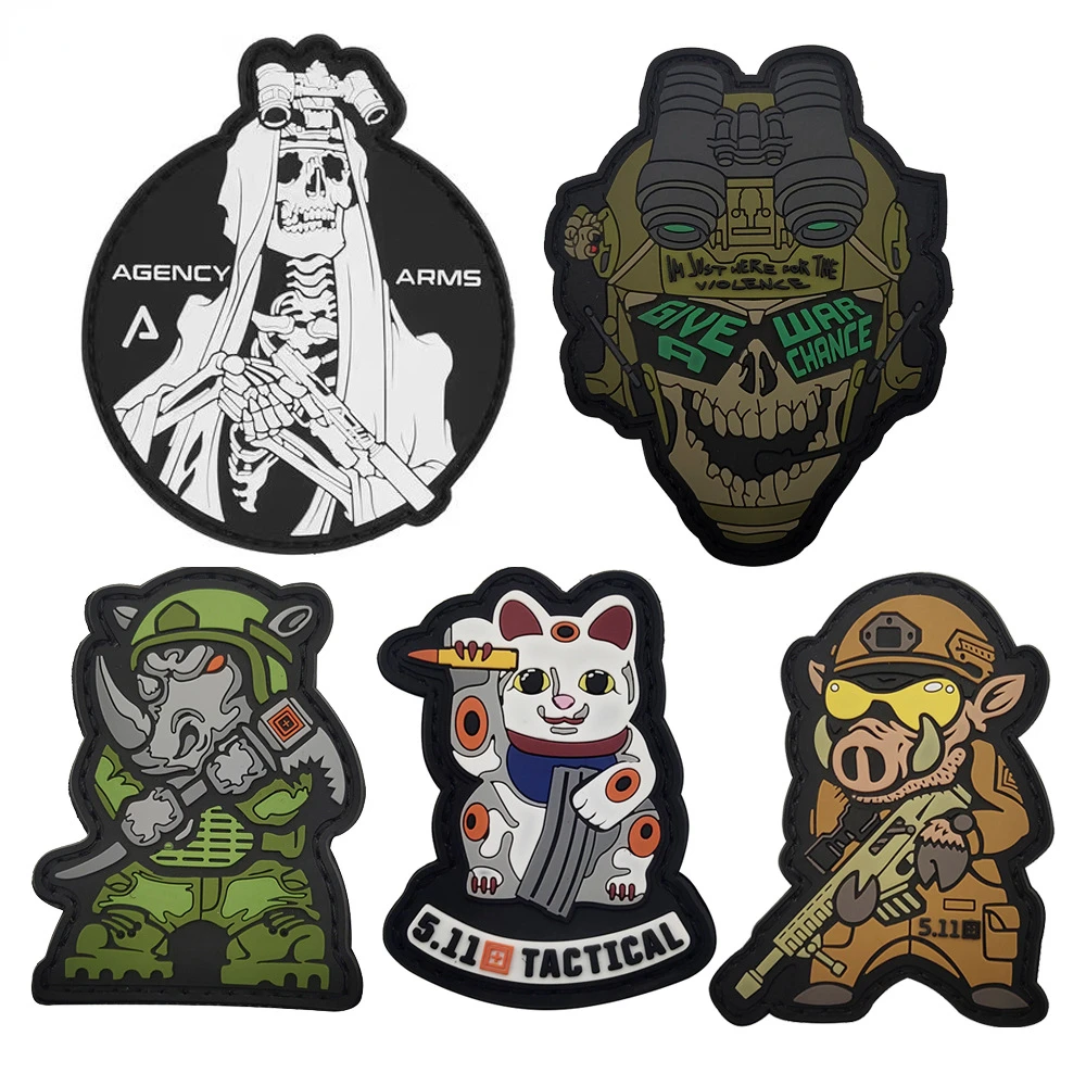 Tactical-Military-Patch-Magic-Tips-Qi-Badge-Wholesale-Skull-Head-Animal ...