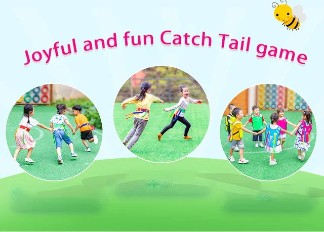 Obstacle Course For Kids Wettarn 8-Piece Catch Tail Game Belt Set ...