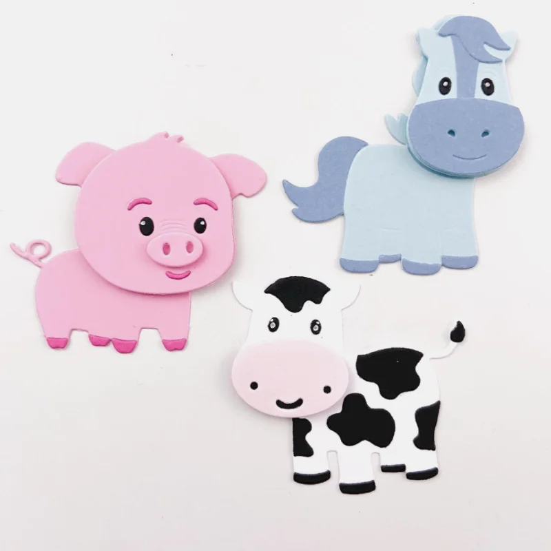 Cute Pig，Cow，Horse Metal Cutting Dies for DIY Scrapbooking, Album Paper ...