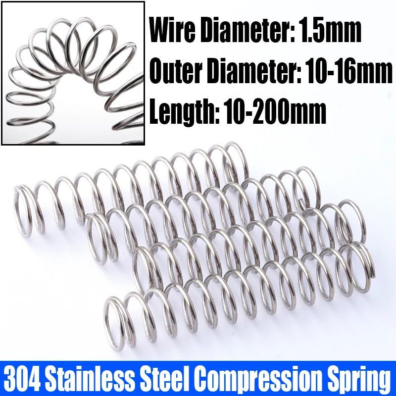 1-10PC-1-5mm-Wire-Diameter-Compression-Spring-304-Stainless-Steel ...
