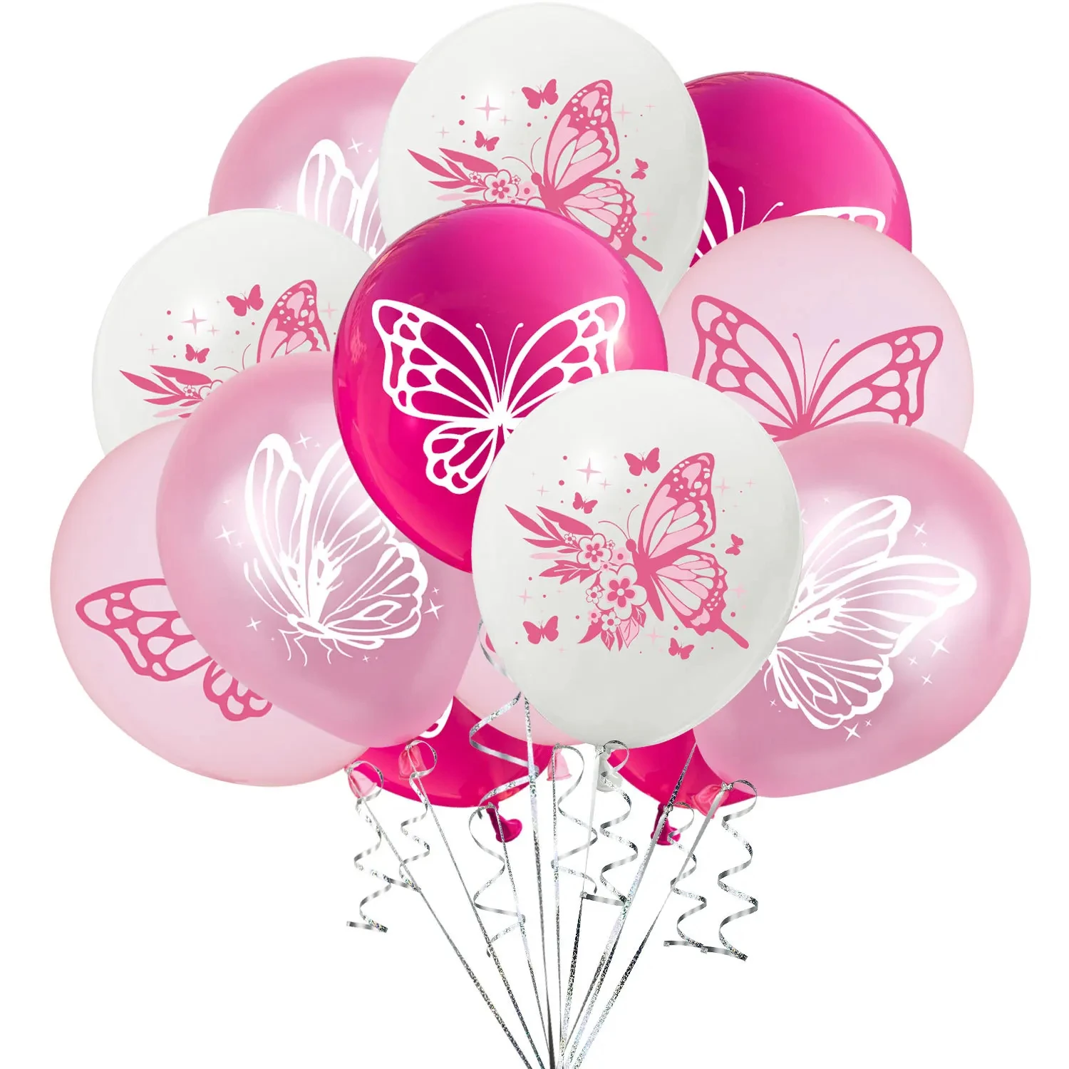 10PCS-Pink-Butterfly-Theme-Birthday-Party-Decoration-Butterfly-Latex ...