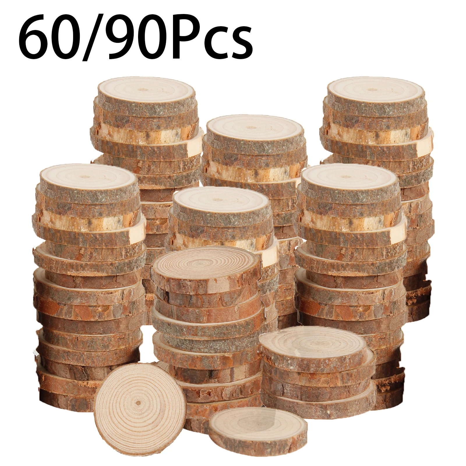 60-90-Pcs-Wood-Slices-Natural-Pine-Tree-Bark-Log-Discs-for-3-4CM-Wood ...