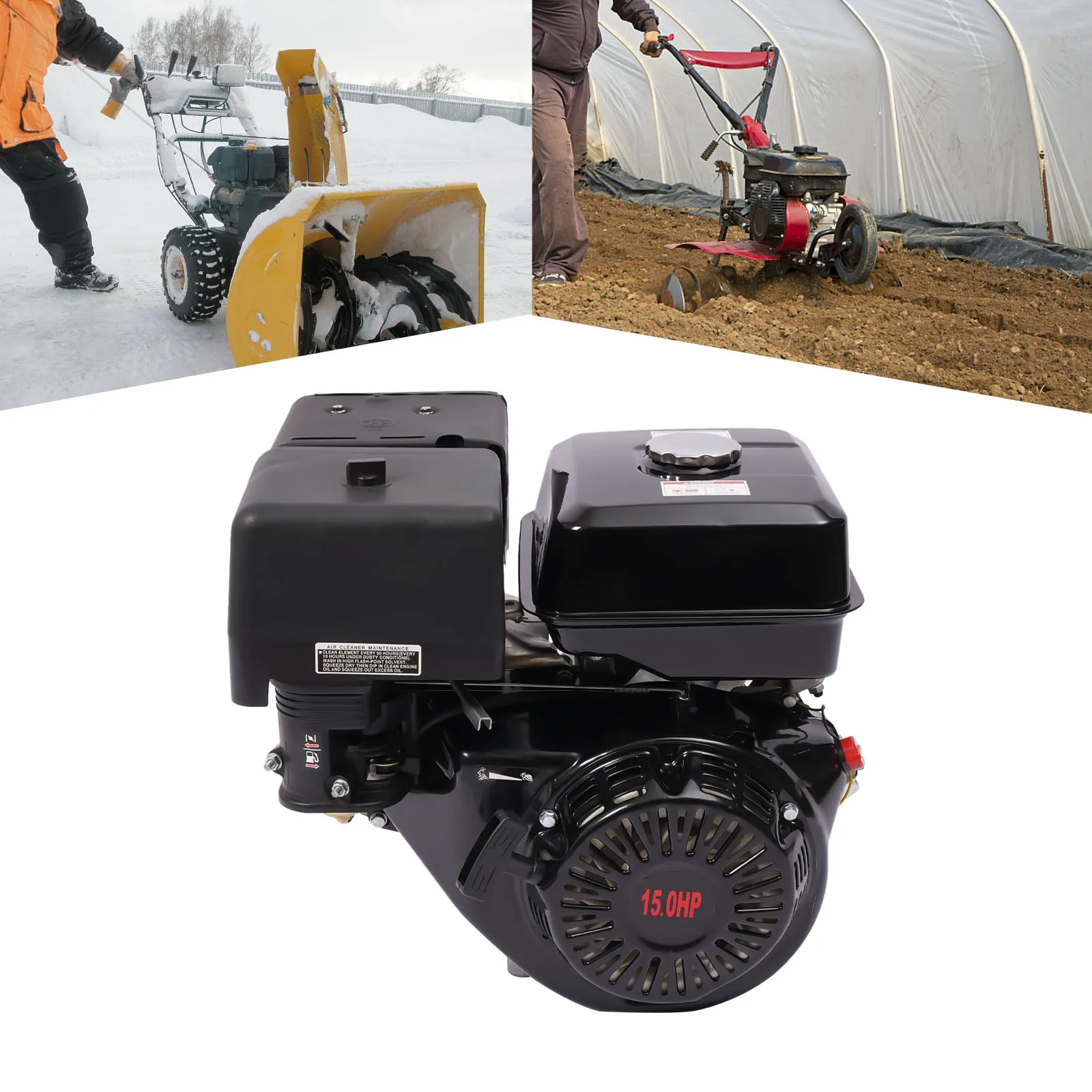 15hp-Gas-Engine-Petrol-Gasoline-1-Cylinder-Engine-Ohv-4-stroke-Engine ...