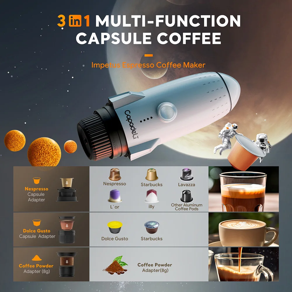 New 3in1 Wireless Heating Portable Espresso Machine Fit Docle Gusto ...
