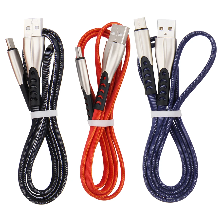 Zn-alloy Braided Data Cable For Iphone X 12 13 Micro Usb Type C Fast ...