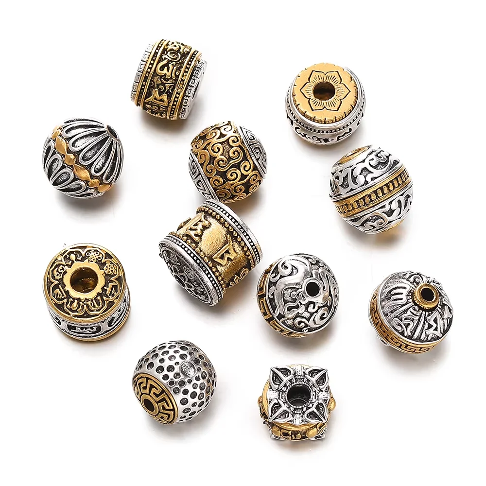 5pcs/lot Alloy Spacer Beads Metal Color Irregular Bead for DIY Jewelry ...