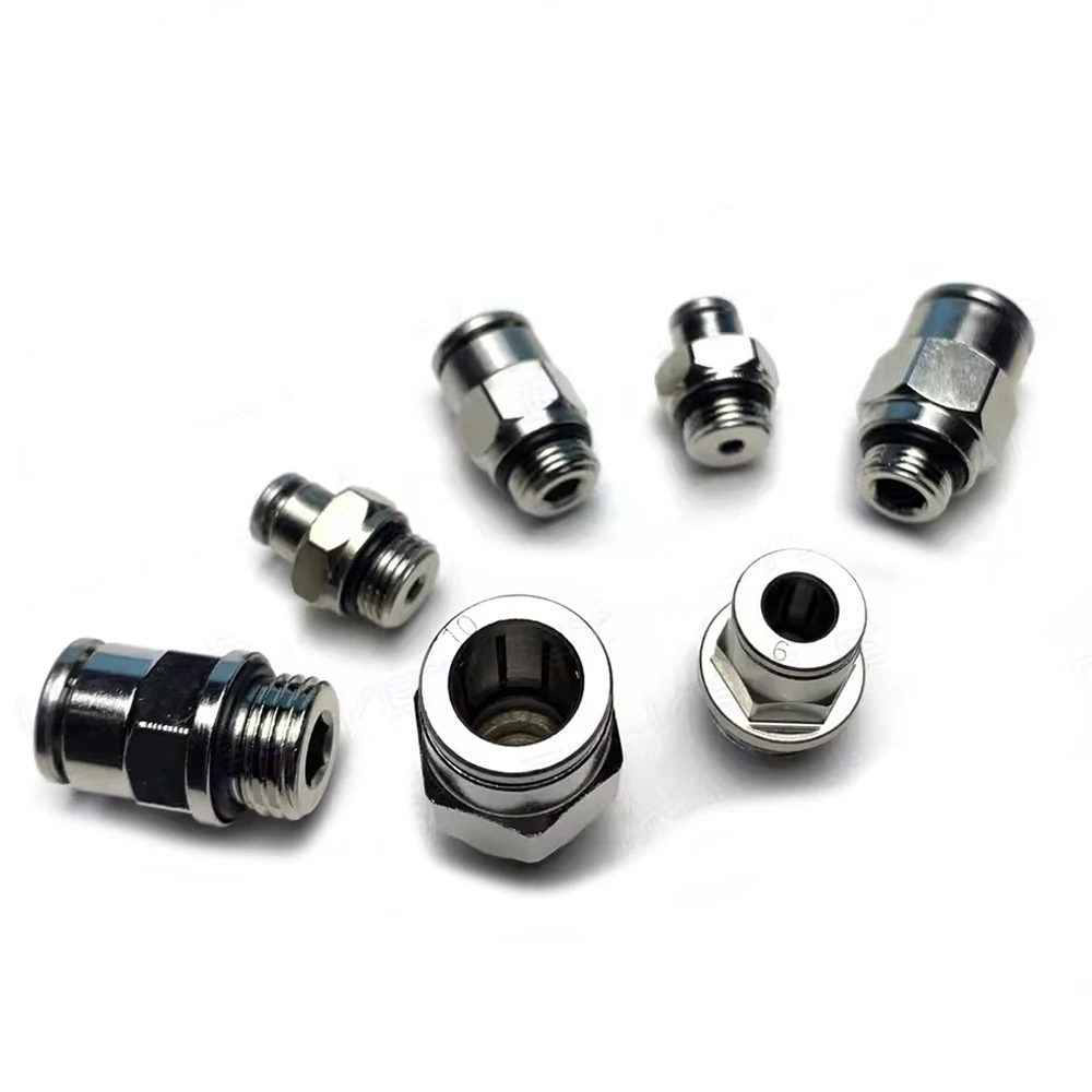 PC-G-Pneumatic-Quick-Connector-All-Copper-Nickel-Plated-External-Thread ...