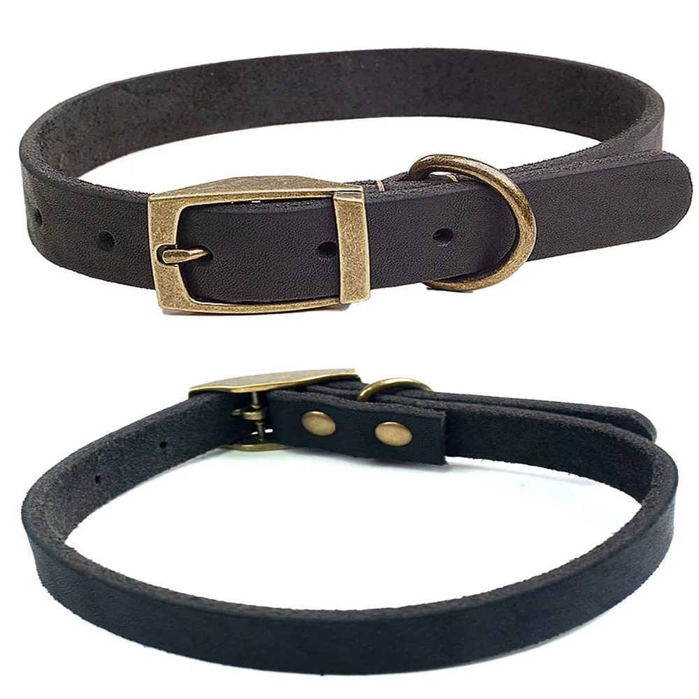 Genuine Leather Puppy Collars for Small and Medium Dogs Soft Real ...