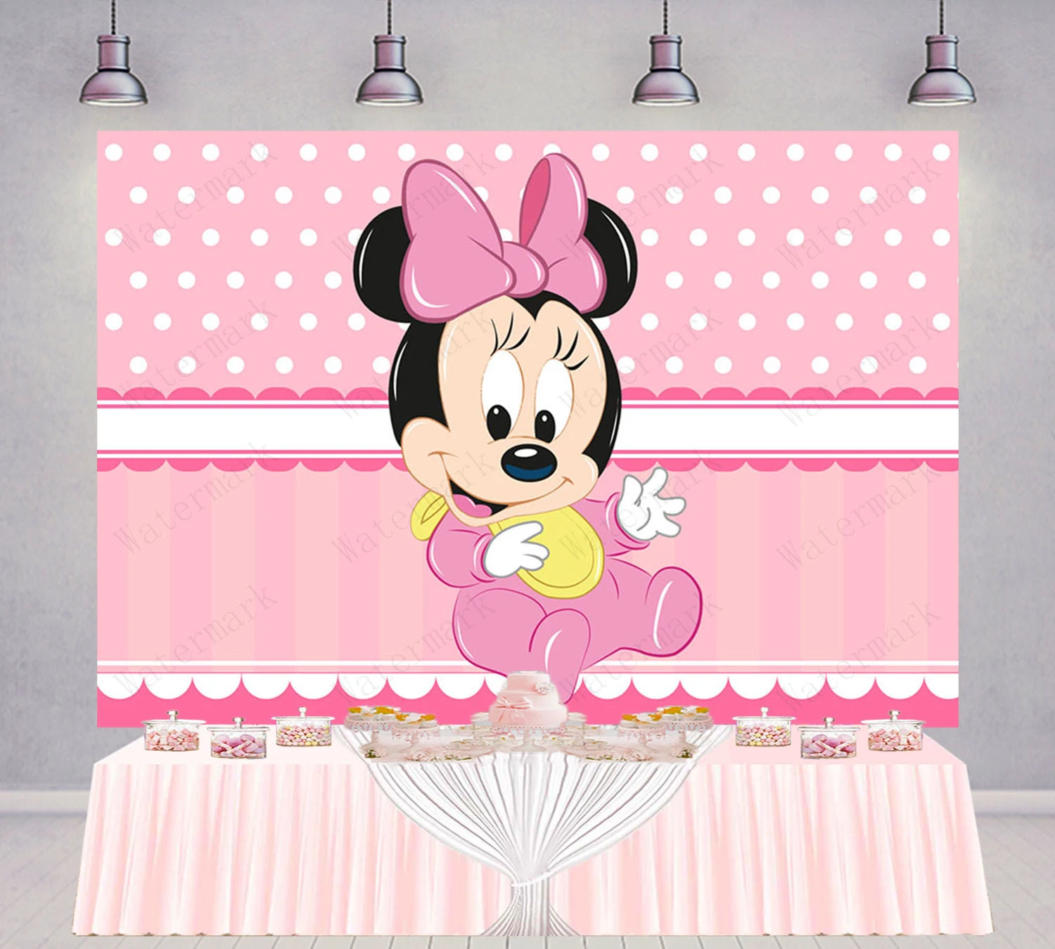 Disney Mickey and Minnie Mouse Backdrop Kids Birthday Baby Shower ...