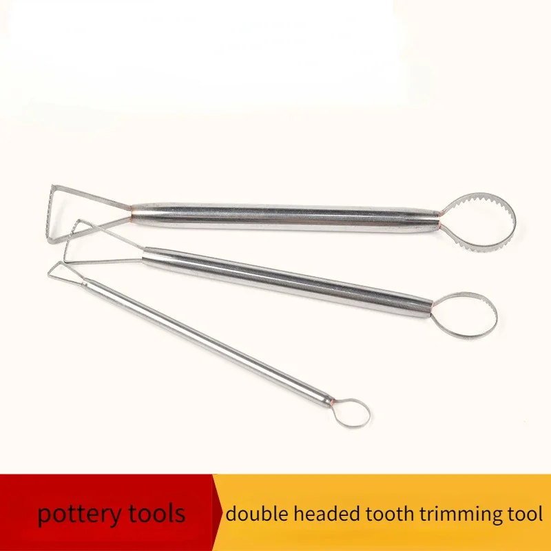 Stainless-Steel-Double-headed-Blade-Tooth-Trimming-Tools-Pottery ...