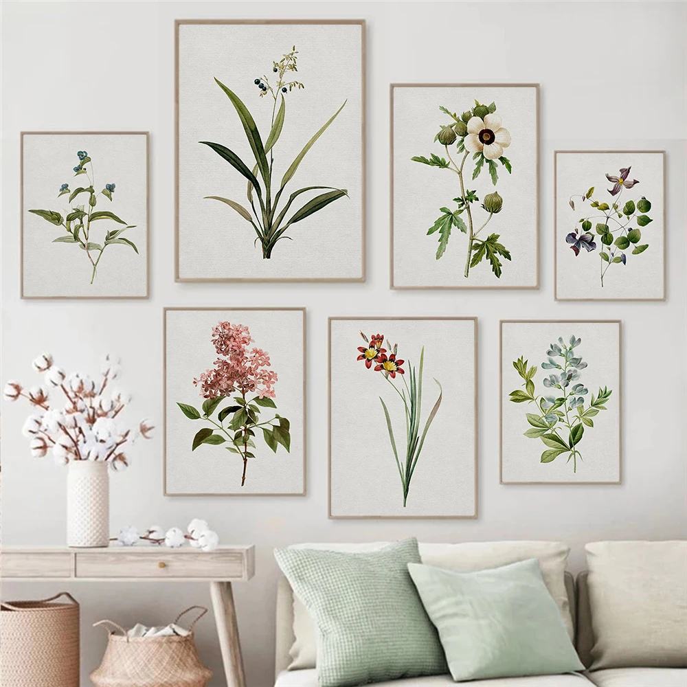 Pintura-colgante-bot-nica-Vintage-arte-moderno-naturaleza-flor-planta-Decoraci-n-de-cocina ...