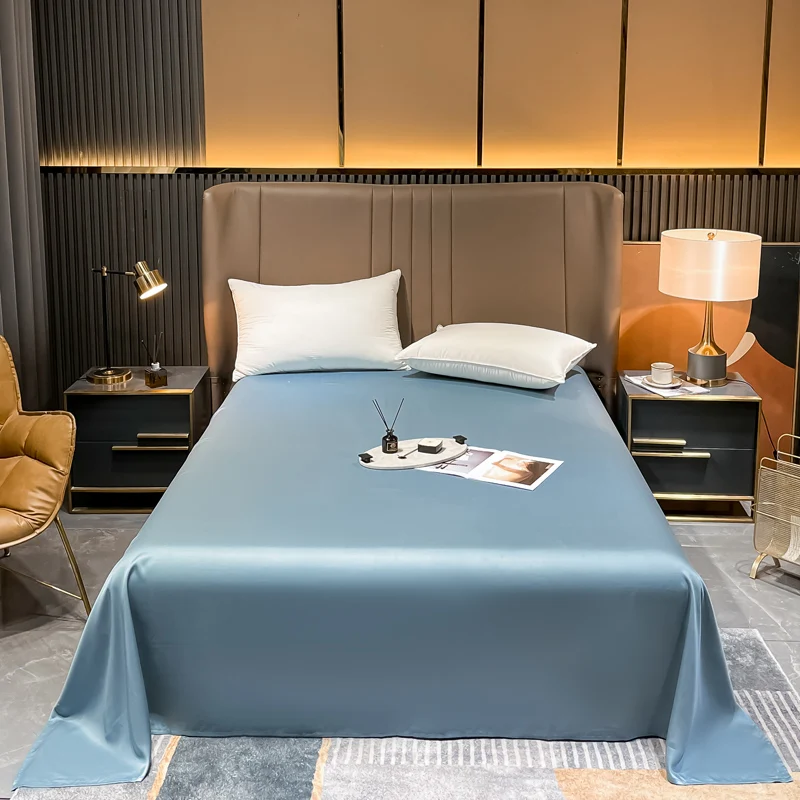 Natural Mulberry Silk Flat Sheet Solid Color Bed Sheet Real Silk King ...