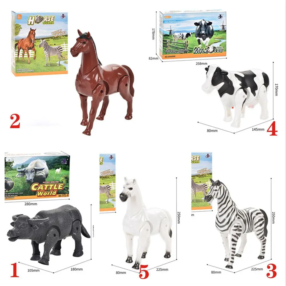 Battery Operated Cattle Cow Toy Horse Rabbit Zebra Livestock Animals ...