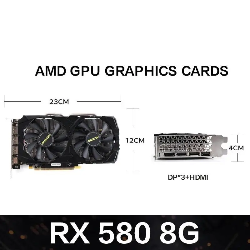 New-Graphics-Card-AMD-Radeon-RX-580-8G-GDDR5-256Bit-2048SP-PCI-Express ...