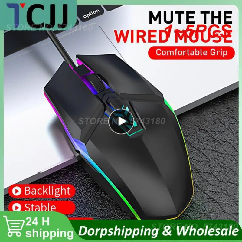 1-5PCS-Wired-Gaming-Mouse-1600-DPI-6-Buttons-Silent-Mause-Backlit ...