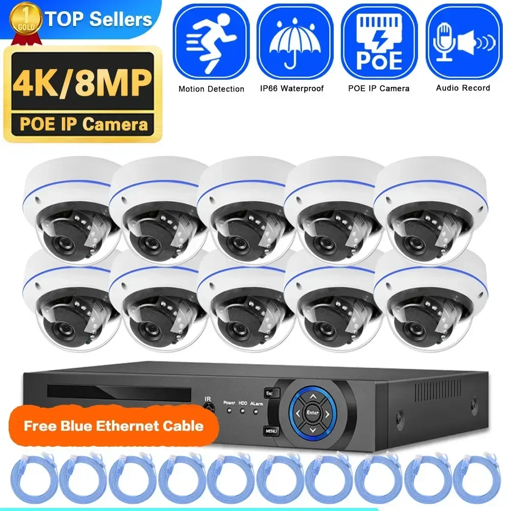 4K-8MP-NVR-Ultra-HD-POE-IP-Security-CCTV-Dome-Camera-System-Set-Outdoor ...