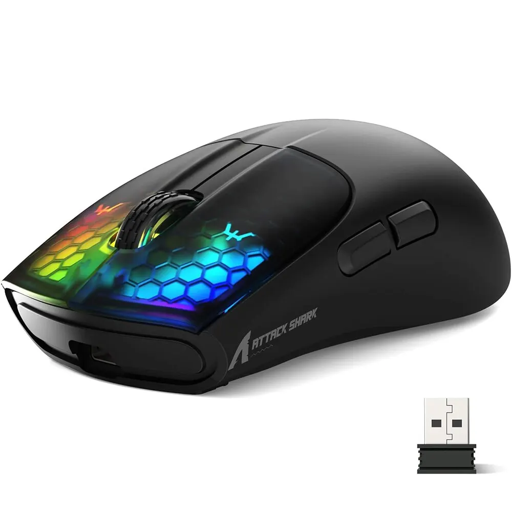X5 Wireless Gaming Mouse with 3 Modes BT/2.4Ghz/USB-C PAW3212 Optical ...