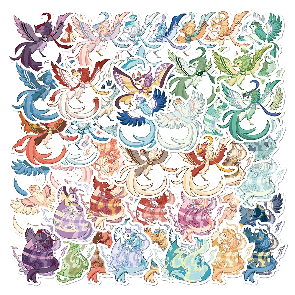 Phoenix Cartoon Stickers Laptop Car Scrapbooking Water Bottle Aesthetic ...