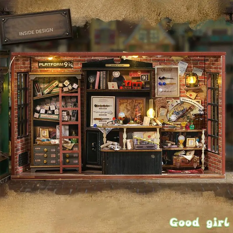 NEW-DIY-Magic-House-Wooden-Doll-Houses-Miniature-Building-Kits-With ...