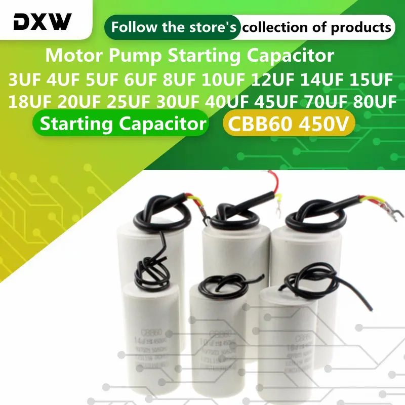 1PCS/Lot CBB60 Capacitor 450V 3/4/5/6/8/10/12/14/15/16/18/20/25/30/40 ...