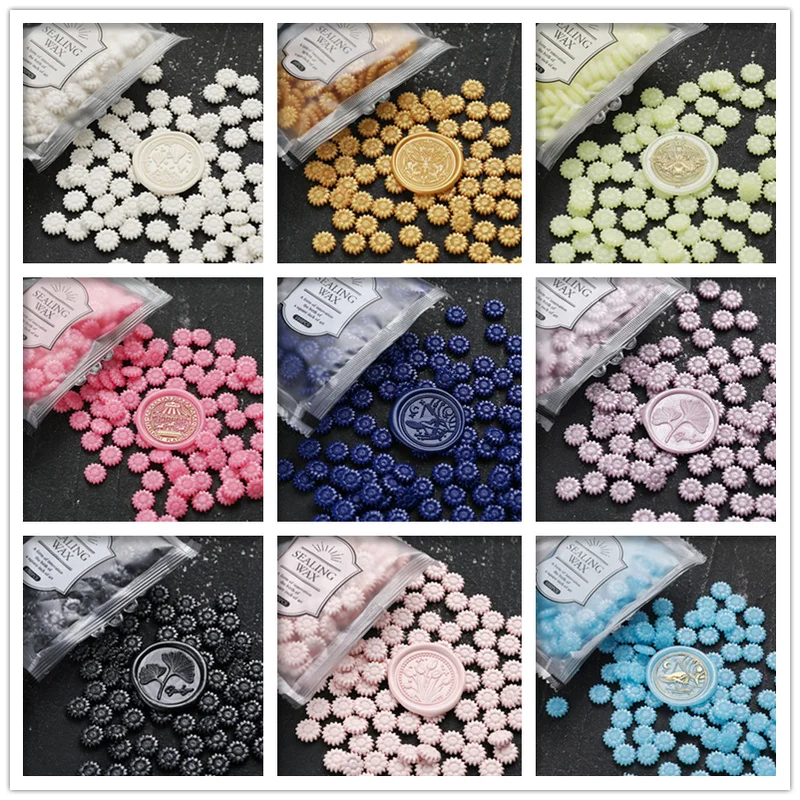 Sunflower Wax Seal Stamp Beads Diy Black Blue Pink Stamps Sealing Bead ...