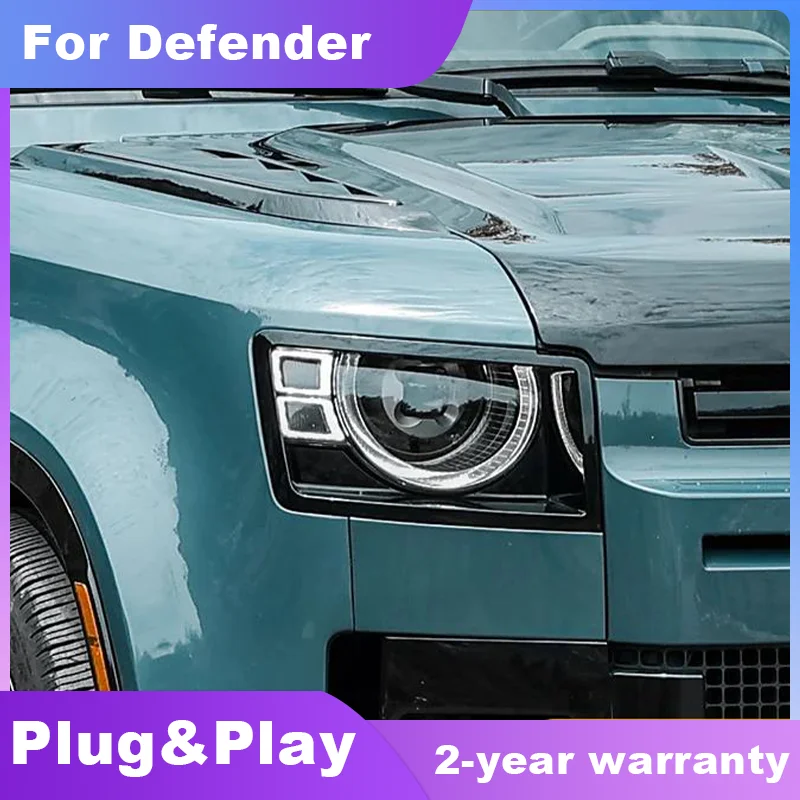 1 Pair LED Headlight for Land Rover Defender 90 110 2020-2023 Headlight ...