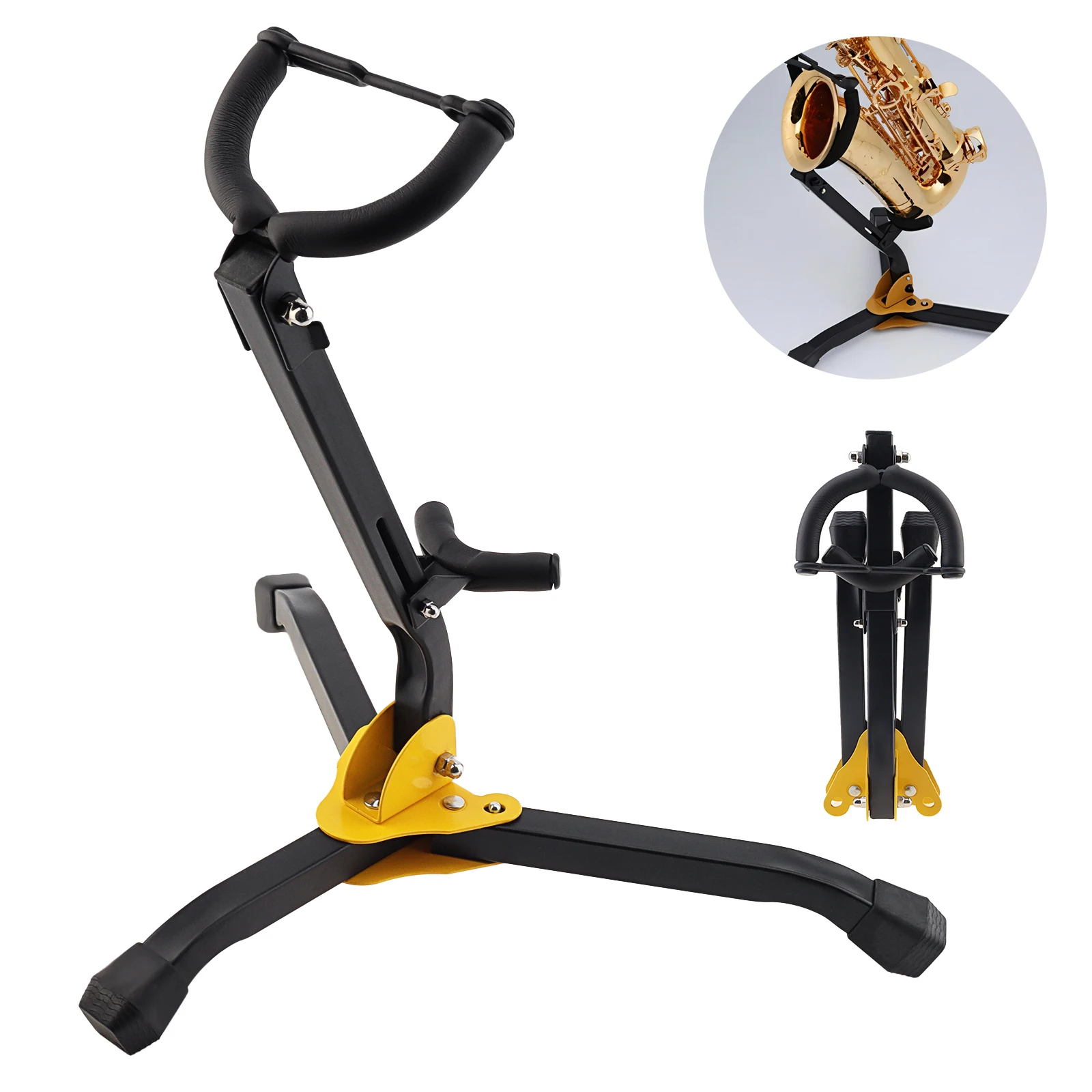 Alto Tenor Saxophone Stand Metal Foldable Sax Holder Saxophone Stand ...