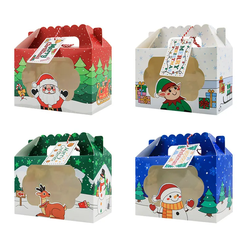 12PCS Christmas Paper Gift boxes with 4 Assorted Designs for Xmas ...