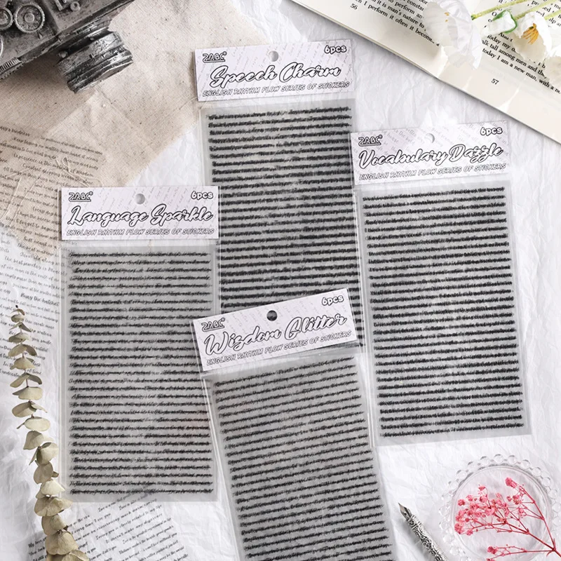 6-pcs-English-letter-sticker-Language-hand-ledger-PET-hand-ledger ...