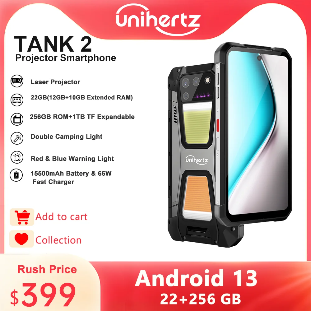 Unihertz-tel-fono-inteligente-8849-tank-2-dispositivo-con-proyector-22GB-256GB-luz-de-camping ...