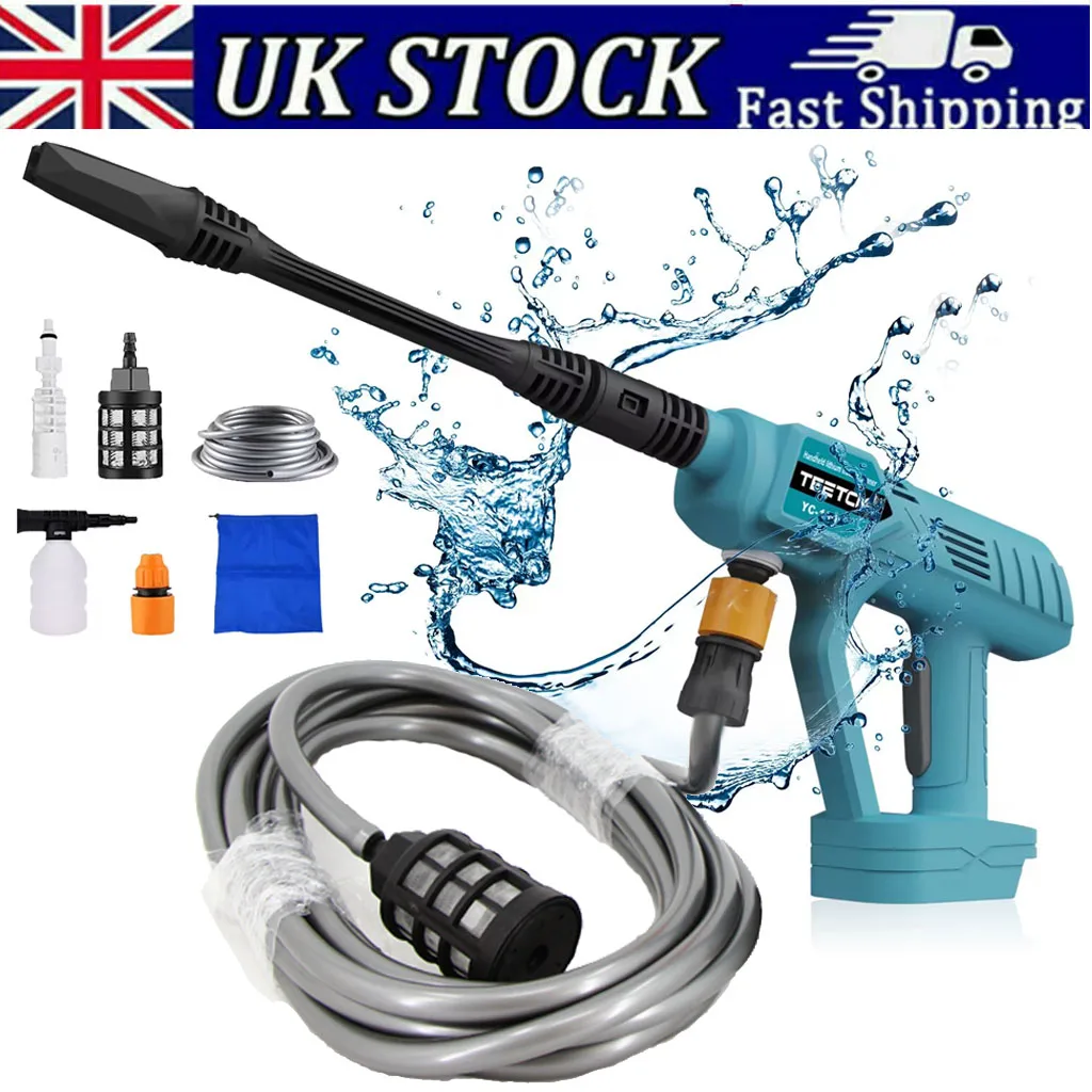 18V Cordless Pressure Washer High Power Jet Wash Car Cleaner 45Bar ...