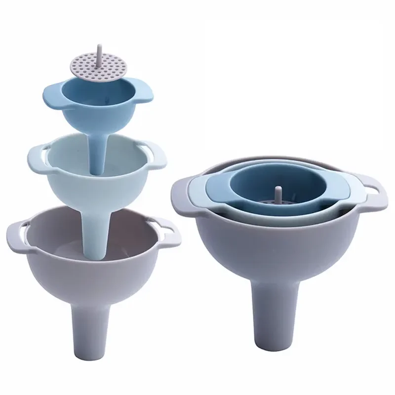 Household-Filter-Plastic-Multi-function-Funnel-Set-Oil-Hopper-Filter ...