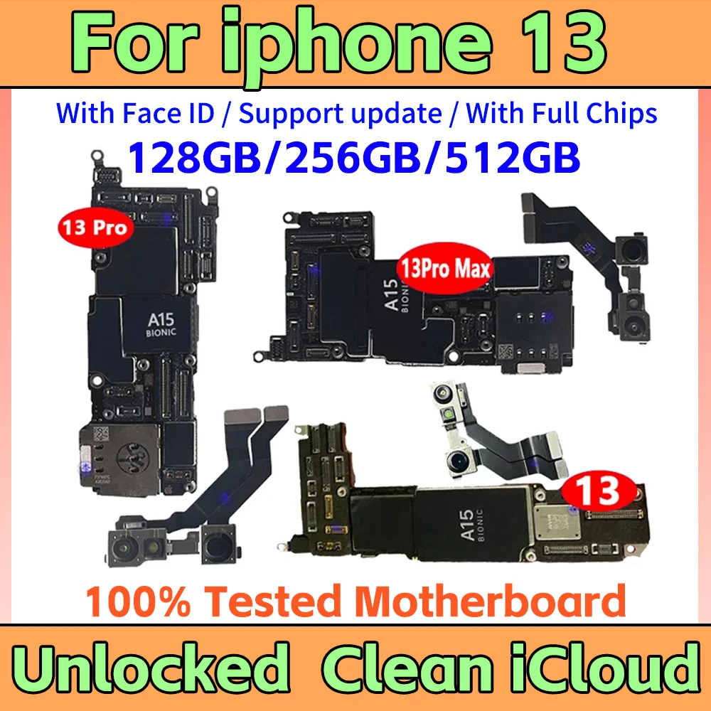 Free-shipping-Mainboard-For-iPhone-13-Pro-Max-Motherboard-With-Face-ID ...